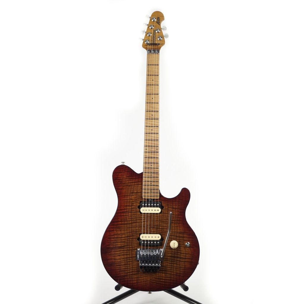 Ernie Ball Music Man Axis w/ Floyd Rose - Roasted Amber - Flame Top ...