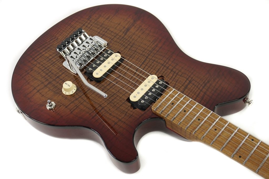 Ernie Ball Music Man Axis w/ Floyd Rose - Roasted Amber - Flame Top ...